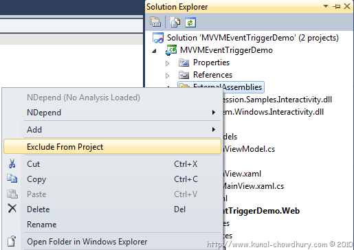 Using EventTrigger in XAML for MVVM – No Code Behind Code